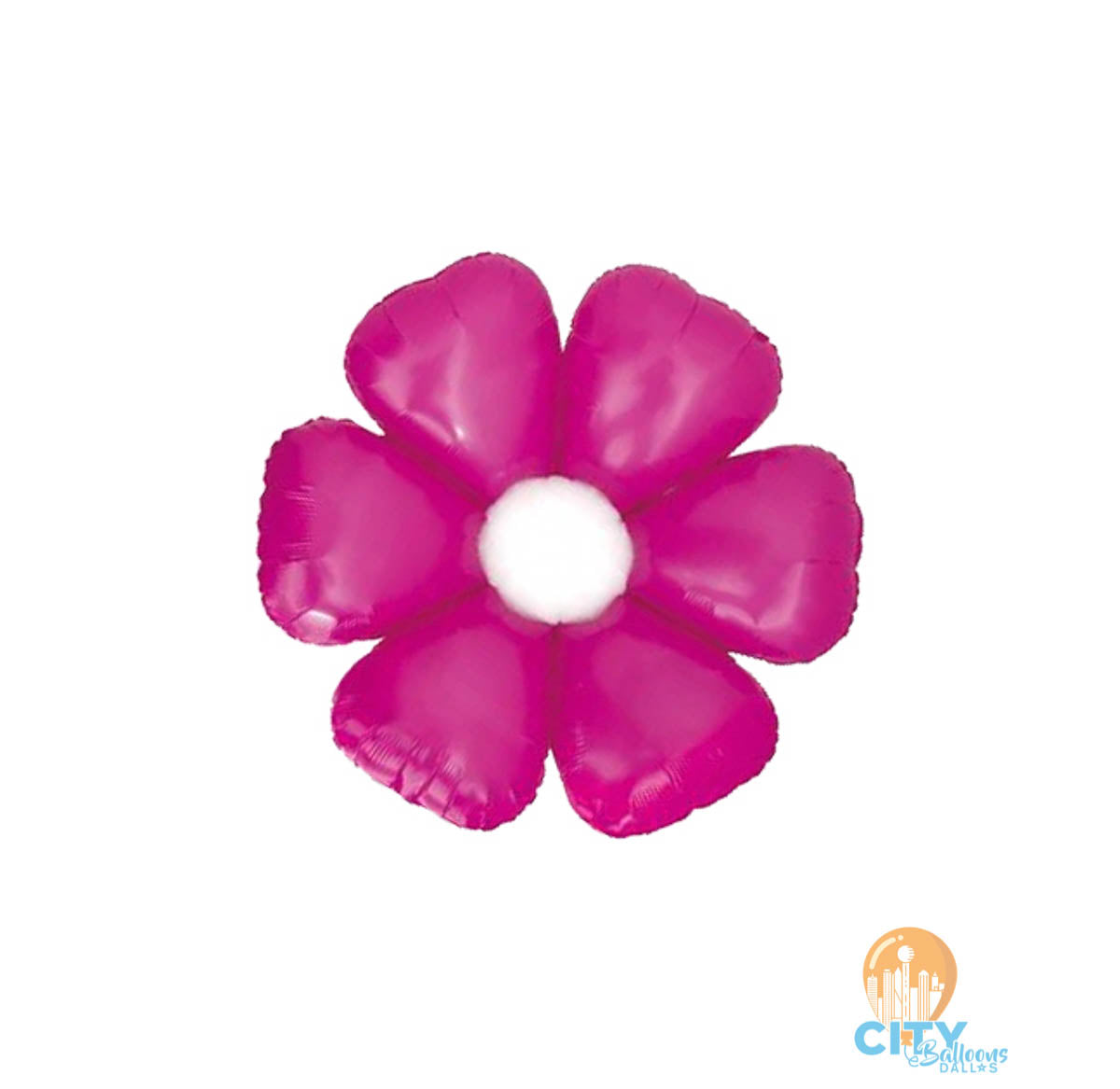 Daisy Flower Shape Non-Foil Balloon - Fuchsia – City Balloons Dallas